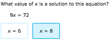 IXL - Which x satisfies an equation? (Grade 6 math practice)