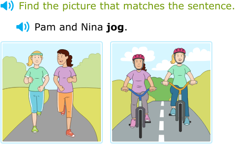 IXL | Find the picture that matches the action verb | Jr. kindergarten ...