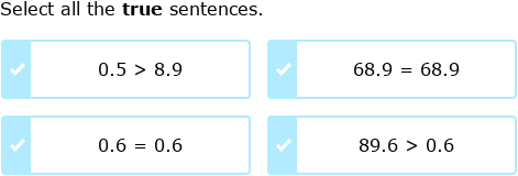IXL | Compare decimal numbers: up to tenths | Grade 4 math