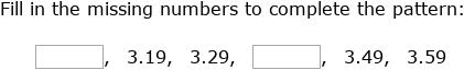 IXL | Number sequences involving decimals | Grade 3 math
