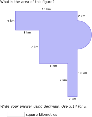IXL | Area of compound figures with triangles, semicircles and quarter circles | Grade 8 math