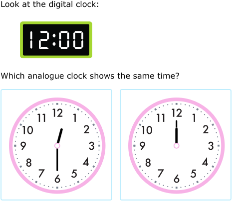 IXL | Match analogue and digital clocks | Grade 2 math