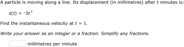 IXL - Velocity as a rate of change (Calculus practice)