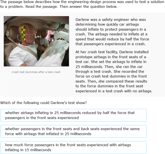 IXL | Evaluate tests of engineering-design solutions | Grade 7 science