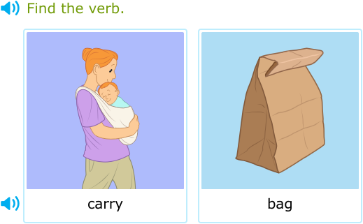 IXL | Find the action verb | Kindergarten English language arts