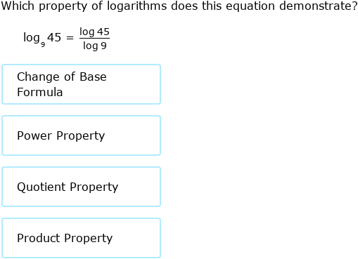IXL | Identify properties of logarithms | Grade 12 math