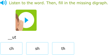 IXL | Complete the word with the correct digraph: ch, sh, th | Grade 2 ...