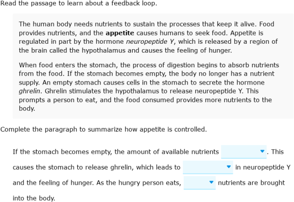 IXL | Homeostasis and feedback loops | Grade 10 science