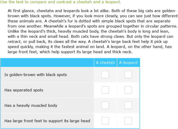 IXL | Compare and contrast in informational texts | Grade 4 English ...