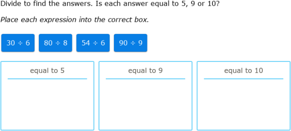 IXL | Division facts for 6, 7, 8 and 9: sorting | Grade 3 math