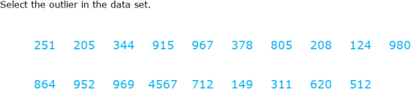 IXL | Identify an outlier | Grade 9 math