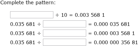 IXL | Decimal division patterns over increasing place values | Grade 6 math