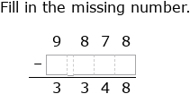 IXL | Complete the subtraction sentence: up to four digits | Grade 4 math