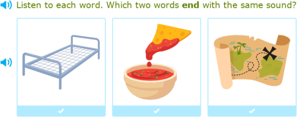IXL | Which two words end with the same sound? | Kindergarten English ...