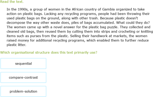 IXL | Identify text structures | Grade 6 English language arts