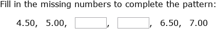 IXL | Number sequences involving decimals: up to hundredths | Grade 4 math