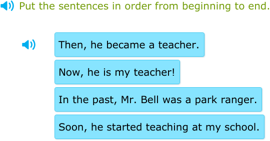 IXL | Put the sentences in order | Grade 1 English language arts