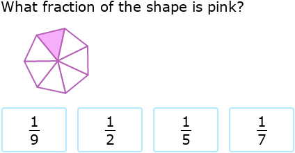 IXL | Simple fractions: what fraction does the shape show? | Grade 1 math