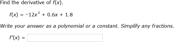 IXL - Find derivatives of polynomials (Calculus practice)