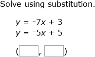 IXL | Solve a system of equations using substitution | Grade 10 math