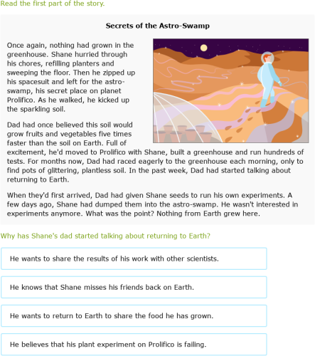 IXL | Read science fiction with illustrations | Grade 4 English ...