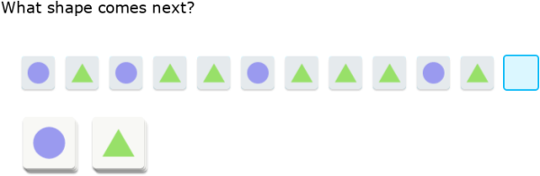IXL | Find the next shape in a growing pattern | Grade 1 math