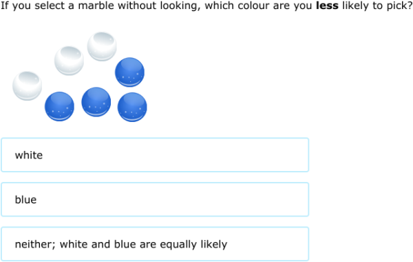 IXL | More, less and equally likely | Grade 2 math
