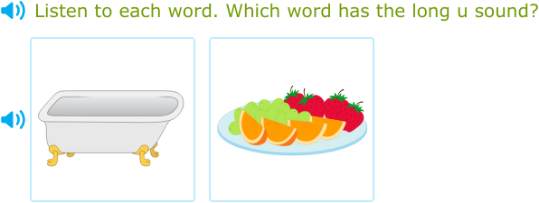 IXL | Find the long u word | Kindergarten English language arts