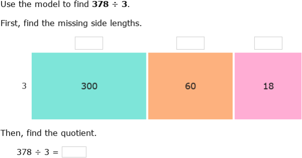 IXL | Divide three-digit numbers using area models | Grade 3 math