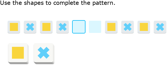 IXL | Complete the middle of a pattern | Grade 1 math