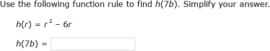 IXL | Evaluate a function: plug in an expression | Grade 9 math