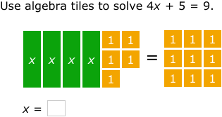 IXL | Model and solve equations using algebra tiles | Grade 10 math