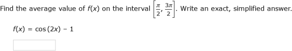 IXL - Average value of a function (Calculus practice)