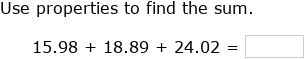 IXL | Use properties to add three decimals up to hundredths | Grade 5 math