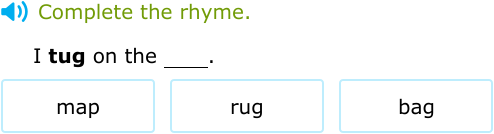 IXL | Complete the rhyme | Kindergarten English language arts