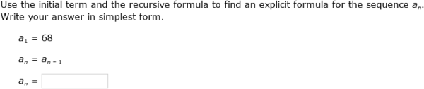IXL | Convert a recursive formula to an explicit formula | Grade 12 math
