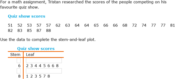 IXL | Create stem-and-leaf plots | Grade 4 math