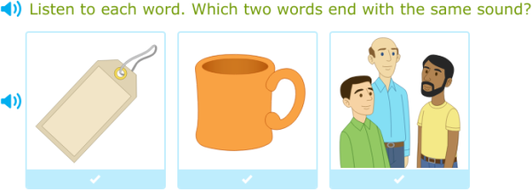 IXL | Which two words end with the same sound? | Grade 1 English ...