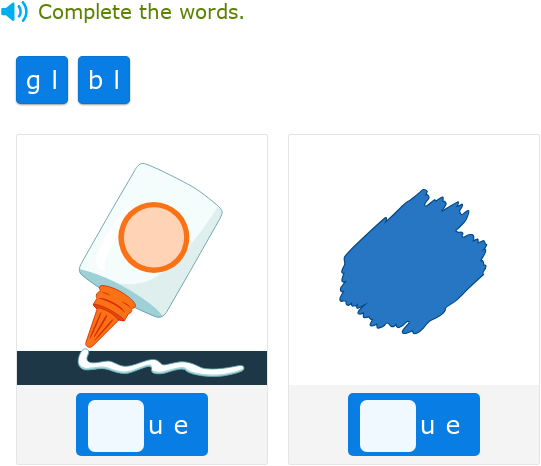 IXL | Complete the vowel team words | Grade 1 English language arts