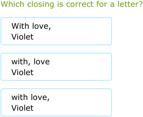 IXL | Greetings and closings of letters | Grade 4 English language arts