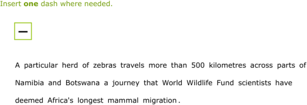 IXL | Use dashes | Grade 8 English language arts