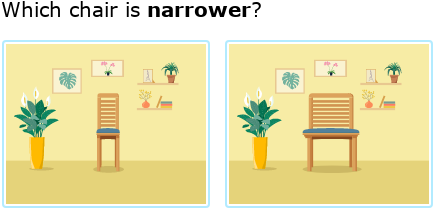 IXL | Wide and narrow | Kindergarten math