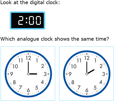 IXL | Match analogue and digital clocks | Kindergarten math