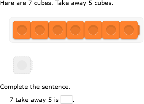 IXL | Take away cubes - numbers up to 10 | Kindergarten math