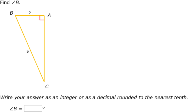 IXL | Trigonometric ratios: find an angle measure | Grade 11 math