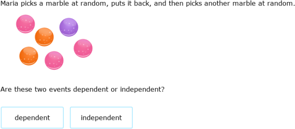 IXL | Independent and dependent events | Grade 10 math