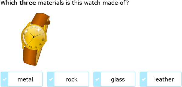 IXL | Identify multiple materials in objects | Grade 1 science