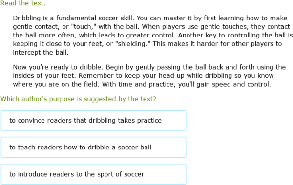 IXL | Identify the author's purpose | Grade 7 English language arts