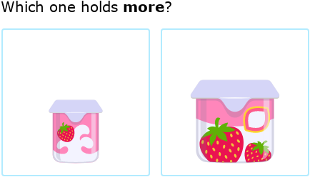 IXL | Compare size, weight and capacity | Kindergarten math