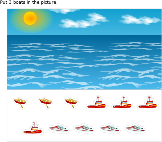 IXL | Count using stickers - up to 7 | Kindergarten math